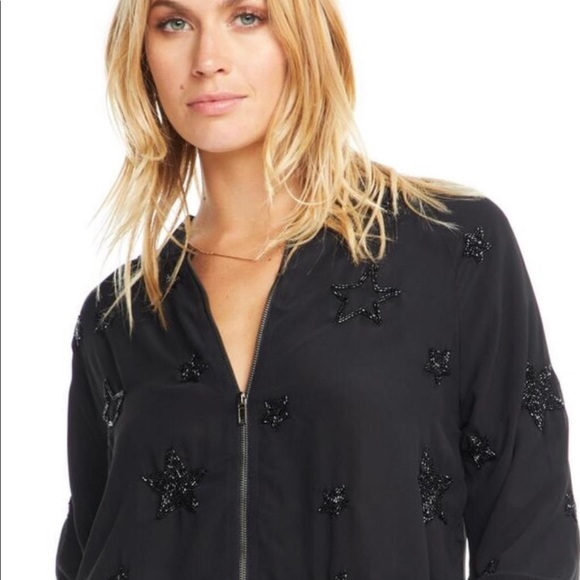 Chaser | Jackets & Coats | Chaser Star Beaded Bomber Jacket | Poshmark